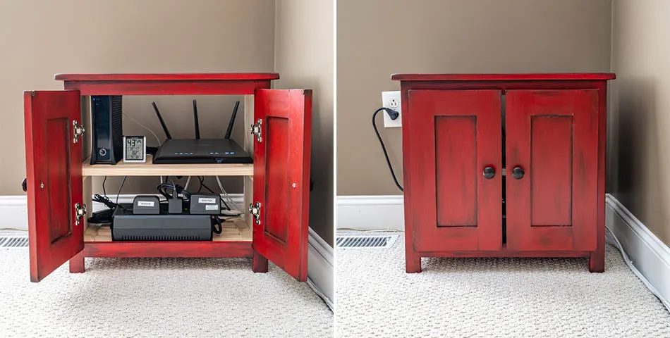 Hiding Modem And Router - DIY Storage Cabinet - Home DIY Fun